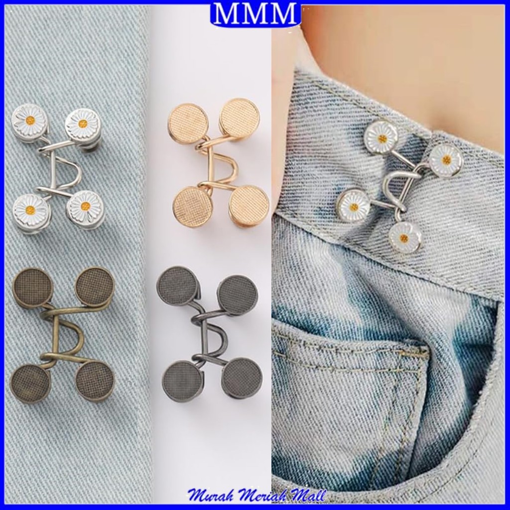 Jual MMM Kancing Jeans Logam Simple Adjustable Motif Bunga Daisy Kait ...