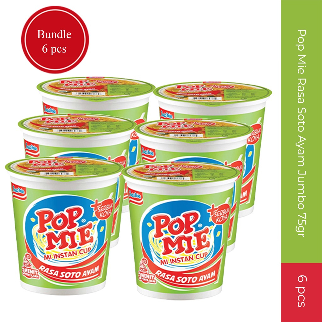 Jual Pop Mie Rasa Soto Ayam Jumbo 75gr - 6 pcs | Shopee Indonesia