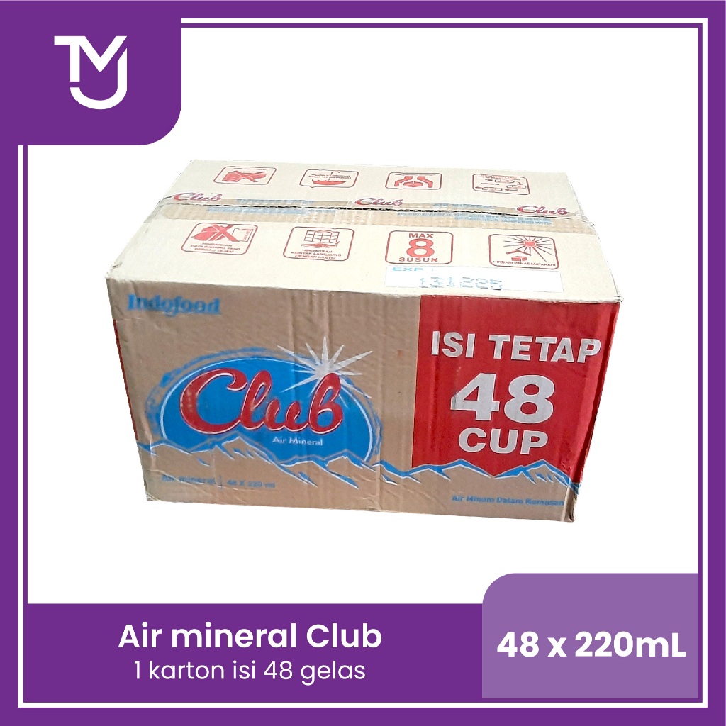 Jual Air Mineral Club gelas 220ml 1 dus isi 48 | Shopee Indonesia