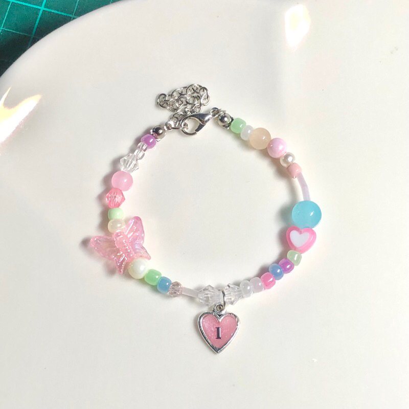 Jual [URRICEGURLS] Custom Resin Initial Alphabet Charm Beads Bracelet ...