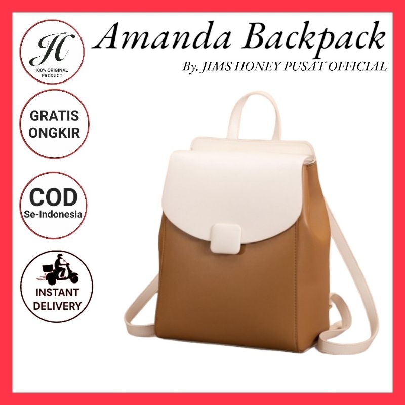 Jual Tas Ransel Backpack Multifungsi Jimshoney Amanda Bag Daily / Tas Punggung Fashion Wanita ...