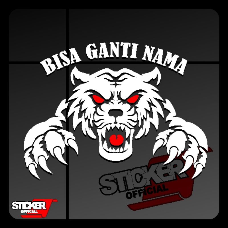 Jual sticker singa, cutting sticker, sticker singa bisa ganti nama ...