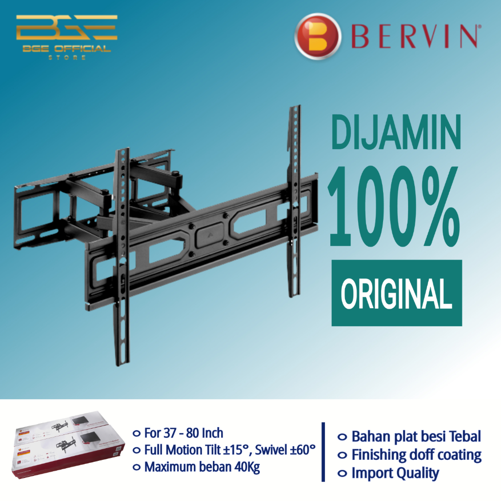 Jual BERVIN Bracket TV Full Motion Swivel 37 - 80 Inch Original ...