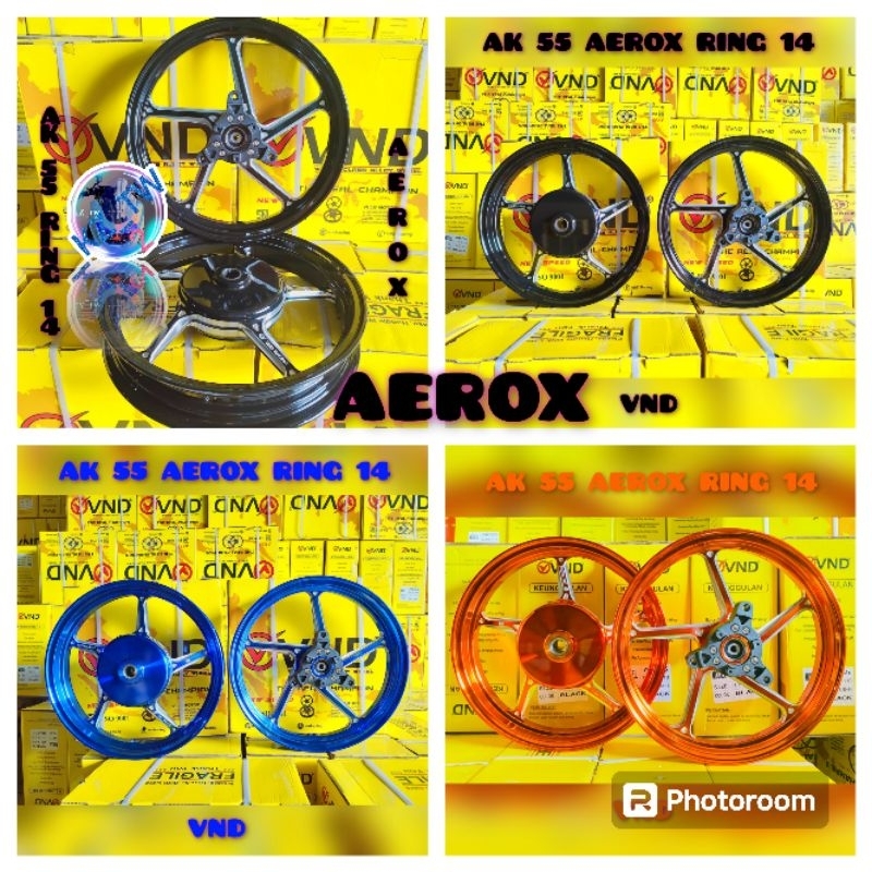 Jual VND VELG AK 55 RING 14 FOR NMAX NEW/AEROX UK 1.85X14 / 2.15X14 ORIGINAL VND RACING | Shopee ...