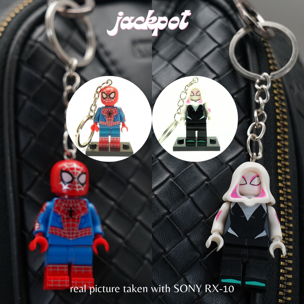 Jual 2 Pcs Couple Keychain Minifigure Spiderman & SpiderGwen ...