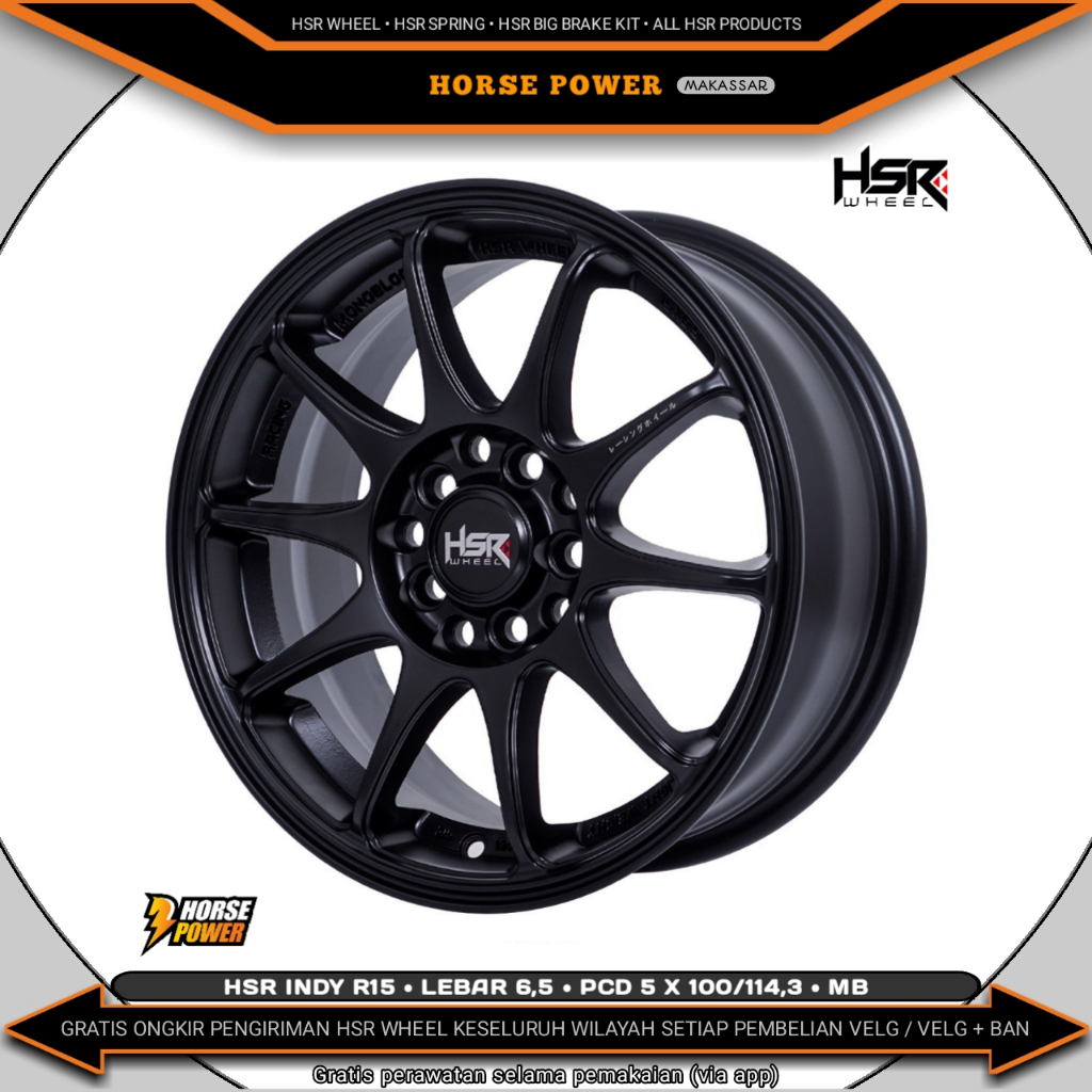 Jual Velg R15 • Mobil 5 Baut Roda • Pcd 5 x 100/114,3 • Hsr Indy | Shopee Indonesia