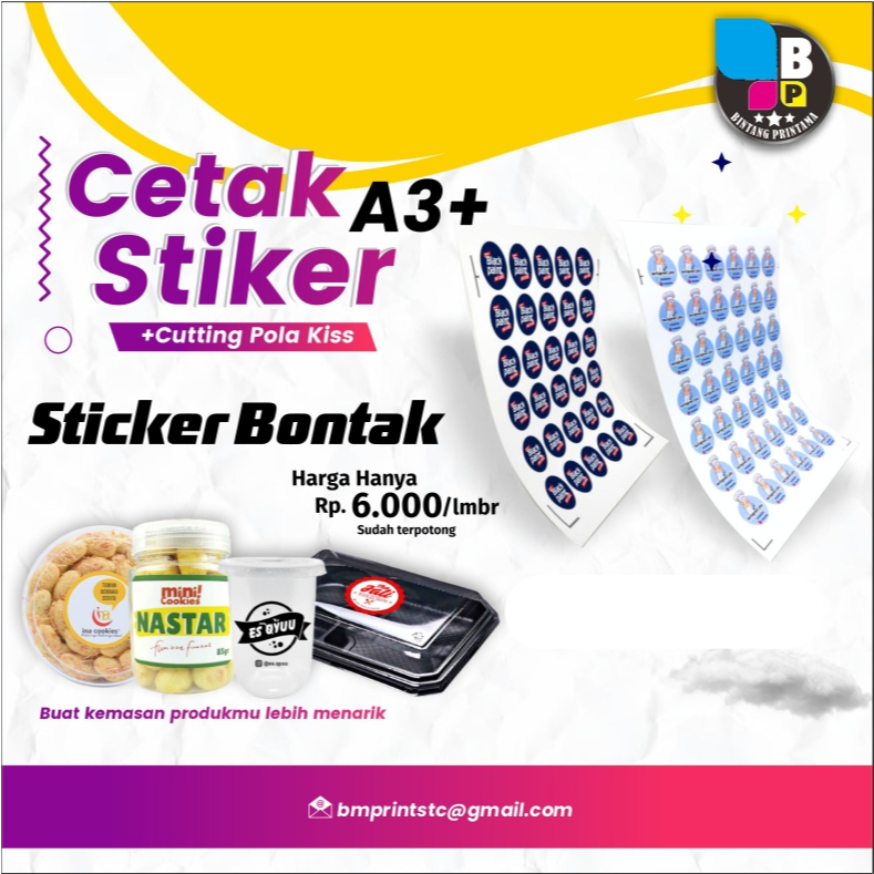 Jual CETAK STIKER A3+ BONTAK (FILE SIAP CETAK) | Shopee Indonesia