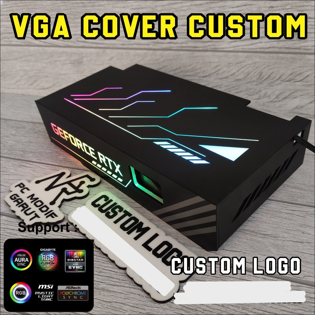 Jual VGA BACKPLATE atas dan samping cover led rgb LOGO custom | Shopee ...