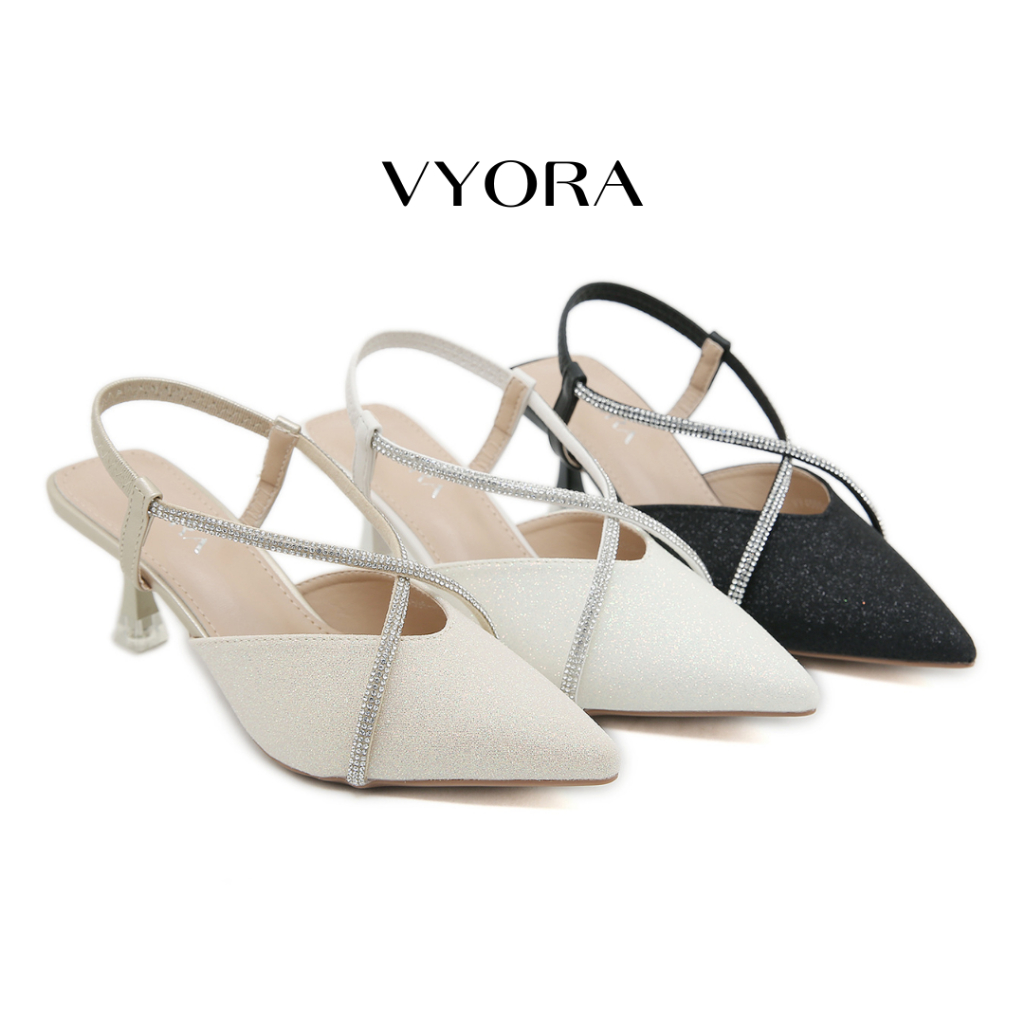 Jual Vyora - VY4596-18 Sepatu Heels Wanita Pesta Import 7cm Slingback ...