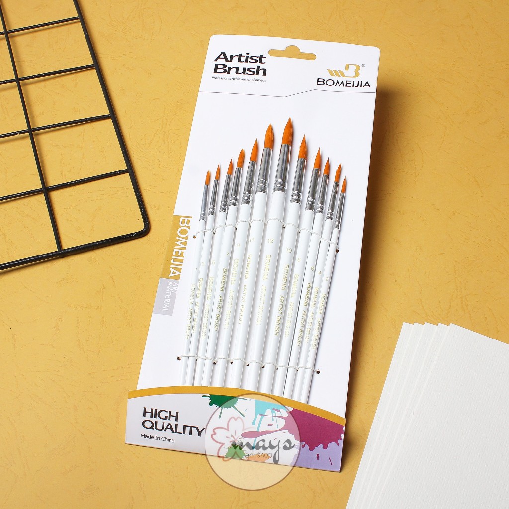Jual [12 Pcs] Kuas Lukis Set Isi 12 Pcs Round - Premium Quality Artist ...