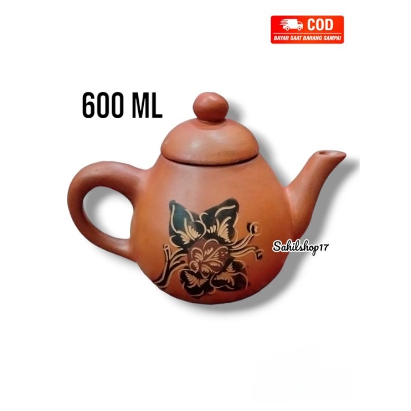 Jual Poci tanah liat khas tegal/Teko single KEMBANG(poci saja) | Shopee ...