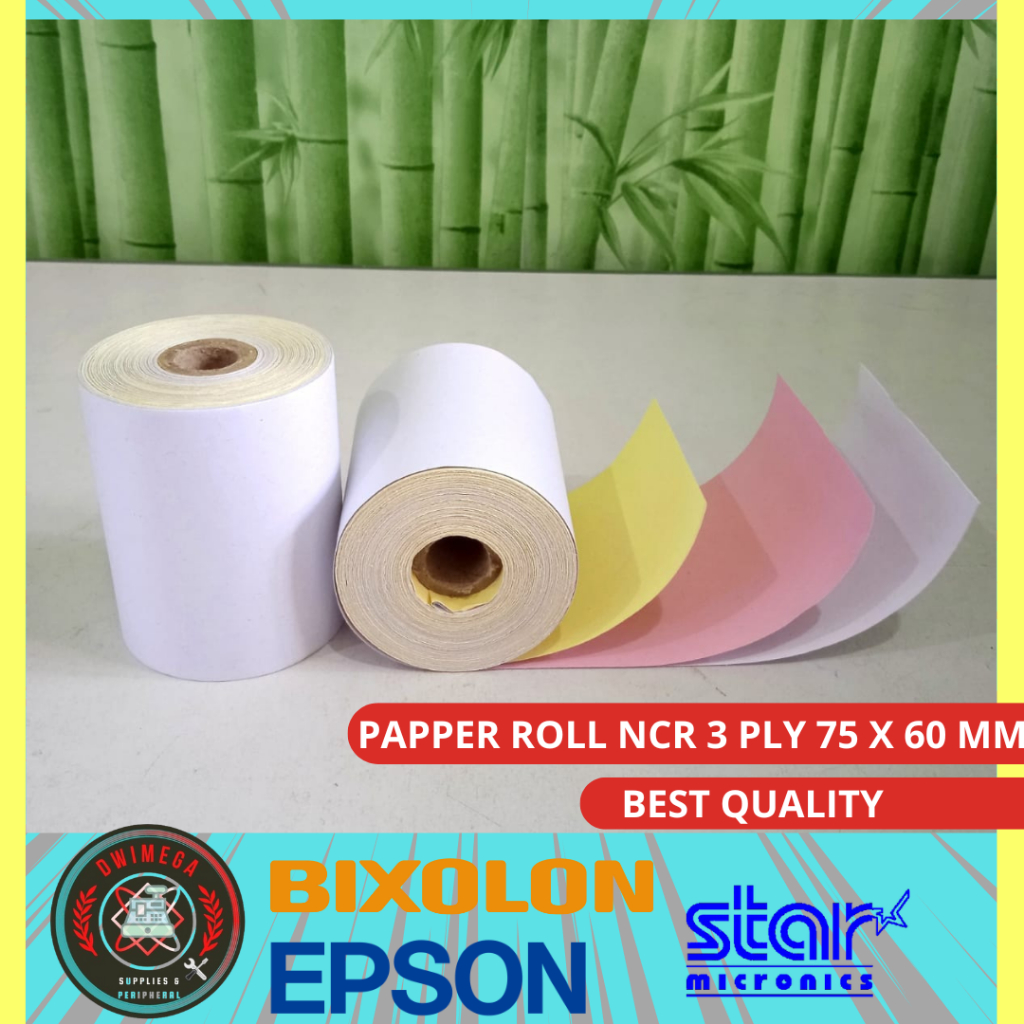 Jual KERTAS KASIR NCR 3 PLY/dot matrix ukuran 75x60 mm / Rangkap 3 / 1 ...