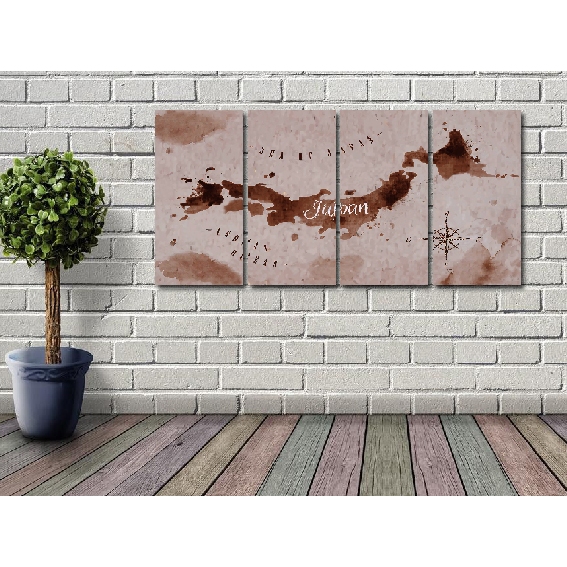 Jual HIASAN DINDING 4PCS TEMA PETA JEPANG /WALLDESCOR/PAJANGAN/FOTO ...