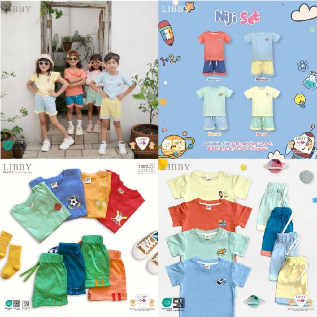 Jual LIBBY Baby | Setelan NIJI Set (( BOY & GIRL )) Cotton Sablon Mixed ...