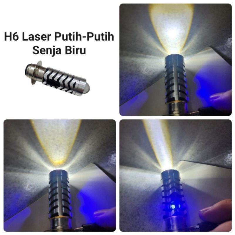 Jual Lampu Utama LED Laser Gun Motor AC DC Lasergun Hi Lo 2 Warna H6 ...