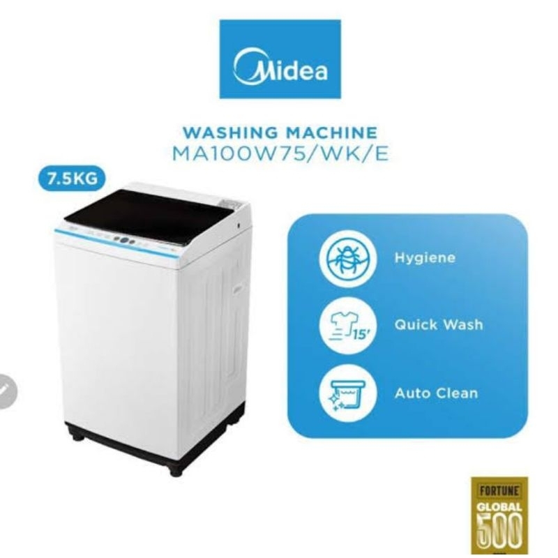 Jual MIDEA MESIN CUCI TOP LOADING 7.5KG MA100W75 Mesin Cuci Otomatis ...