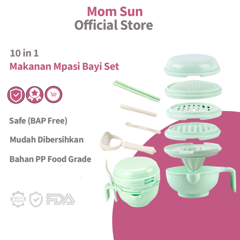 Jual Mom Sun Multifungsi Grinding Bowl 10 in 1 Baby Food Maker Alat ...
