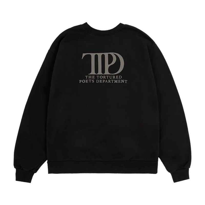 Jual TTPD Black Crewneck The Tortured Poets Department Taylor Swift ...
