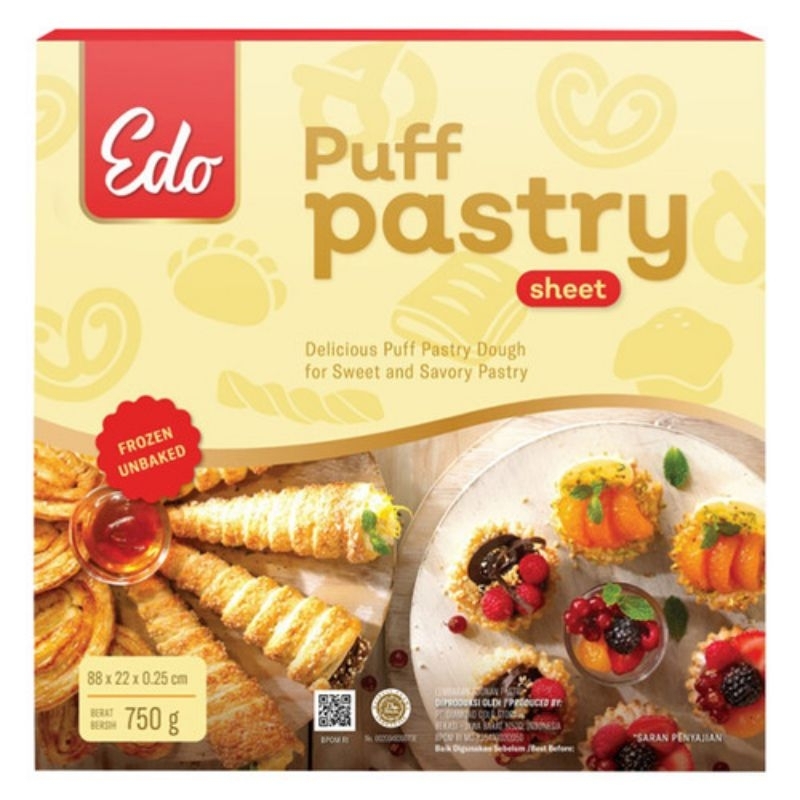 Jual Edo Puff Pastry Sheet / Kulit Pastry Frozen / Adonan Roti Siap ...