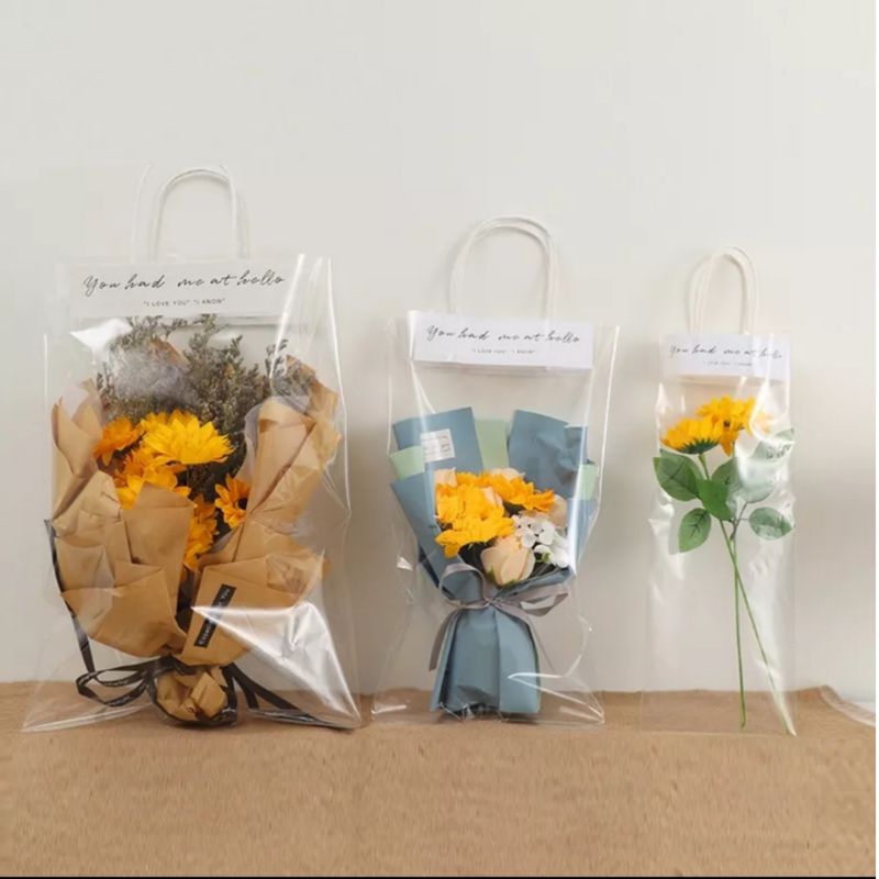 Jual Handbag Pembungkus Buket Bunga Transparant Plastik Bouquet Flower ...