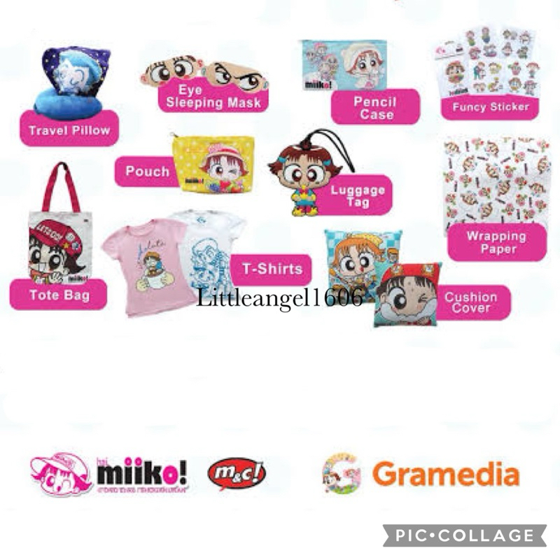 Jual sarung bantal Miiko 40x40cm / souvenir / luggage tag / komik miiko ...