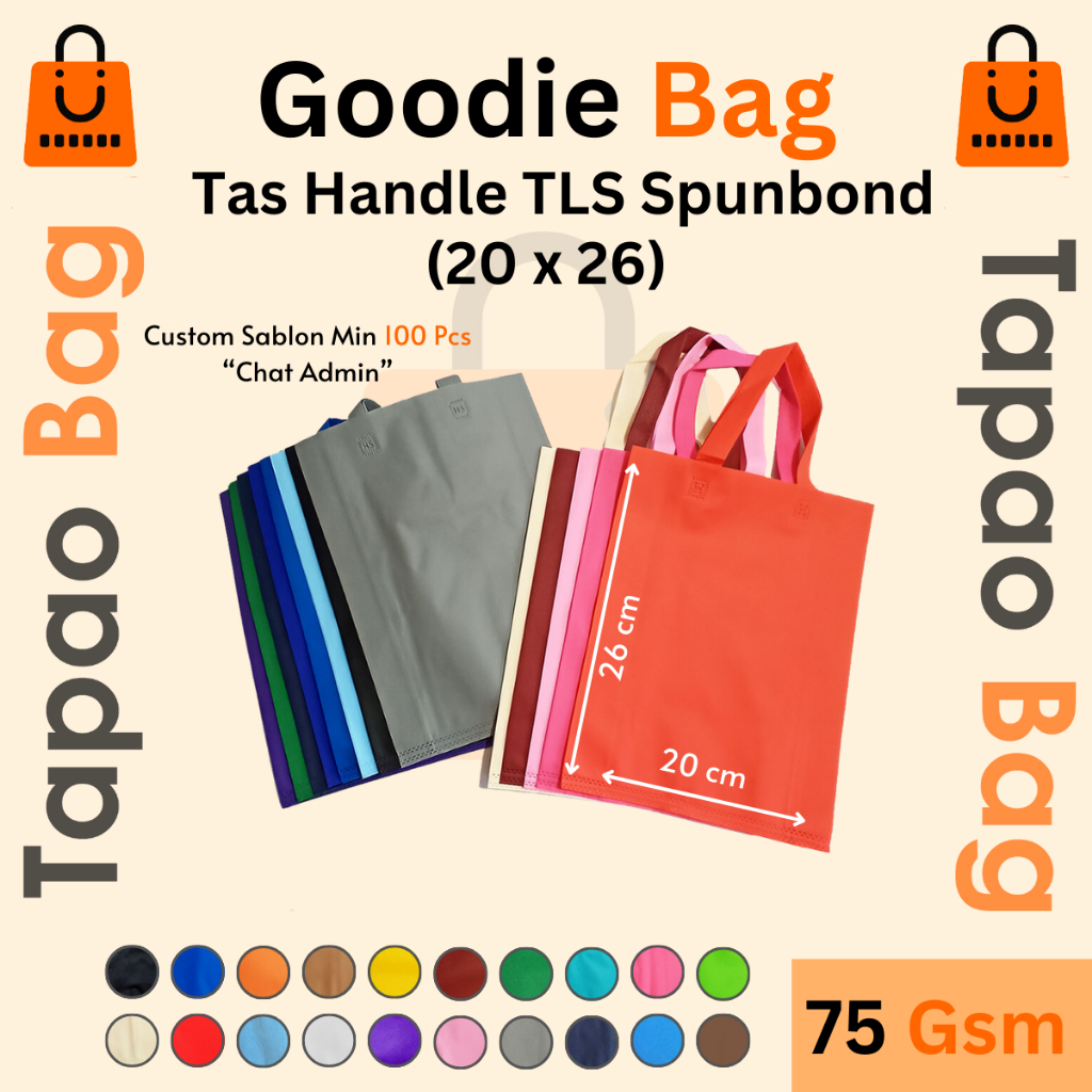 Jual Tas Spunbond 20 x 26 Handle Goodie Bag Tote Bag Tas Kain Souvenir ...