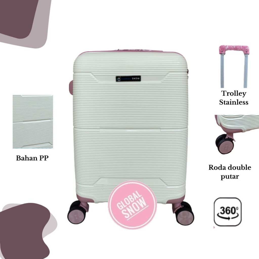 Jual Koper ANTI PECAH TAHAN BANTING Hardcase PP Global Snow size 20 ...