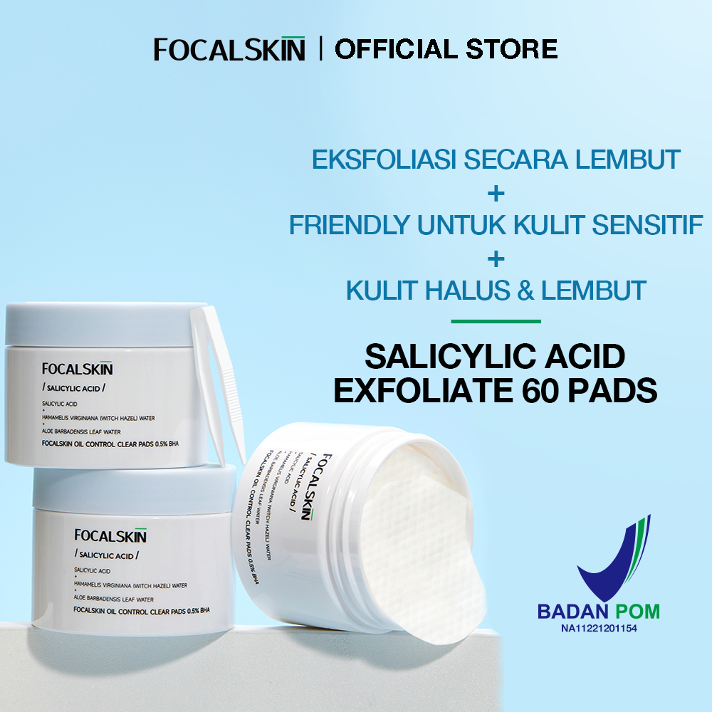 Jual FOCALSKIN Acne Exfoliating Clear Pad 60 Pads / Kapas Eksfoliasi ...