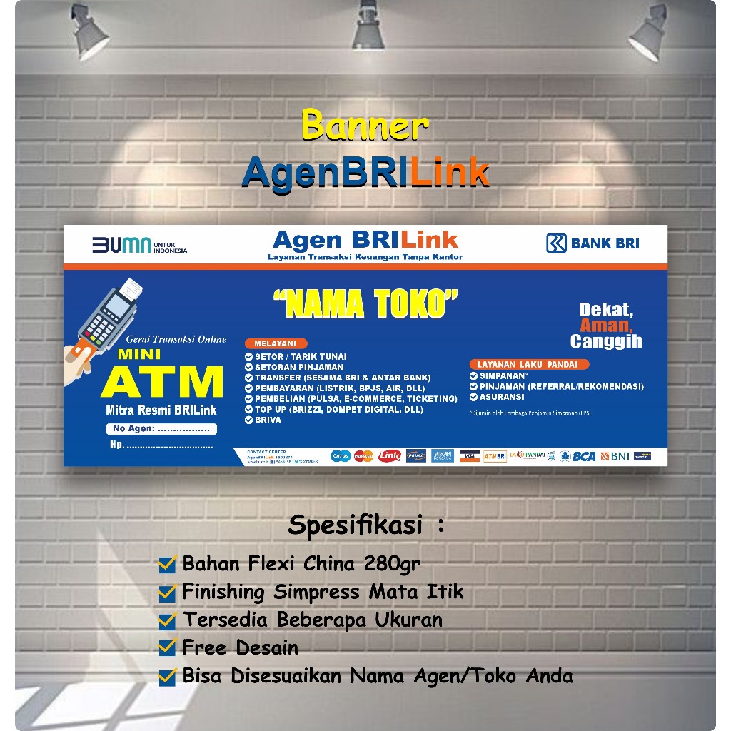 Jual BANNER TOKO | BANNER AGEN BRILINK | SPANDUK AGEN | Shopee Indonesia