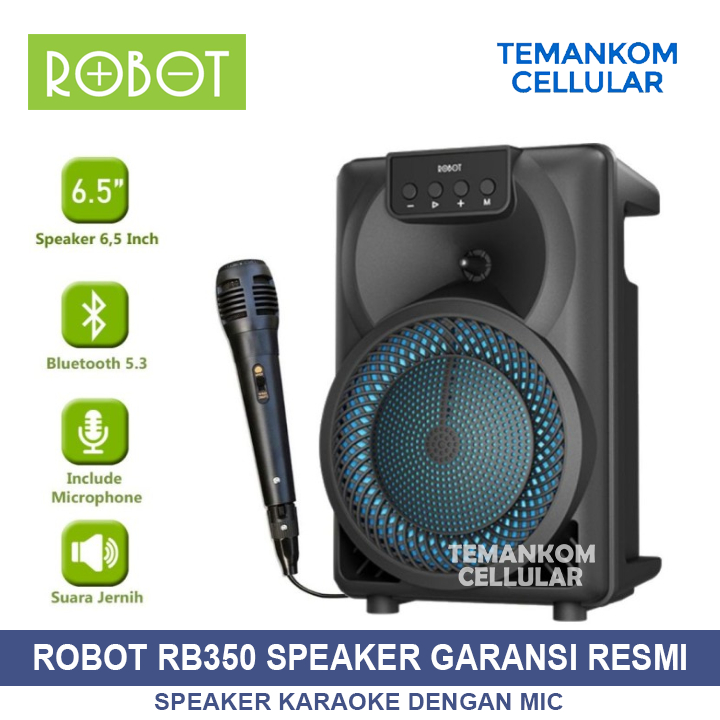 Jual Speaker Karaoke Bluetooth Robot Rb350 Dengan Mic Microphone Garansi Resmi Shopee Indonesia