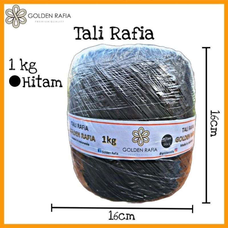 Jual Tali Rafia GOLDEN RAFIA Warna HITAM 1 Kg | Shopee Indonesia