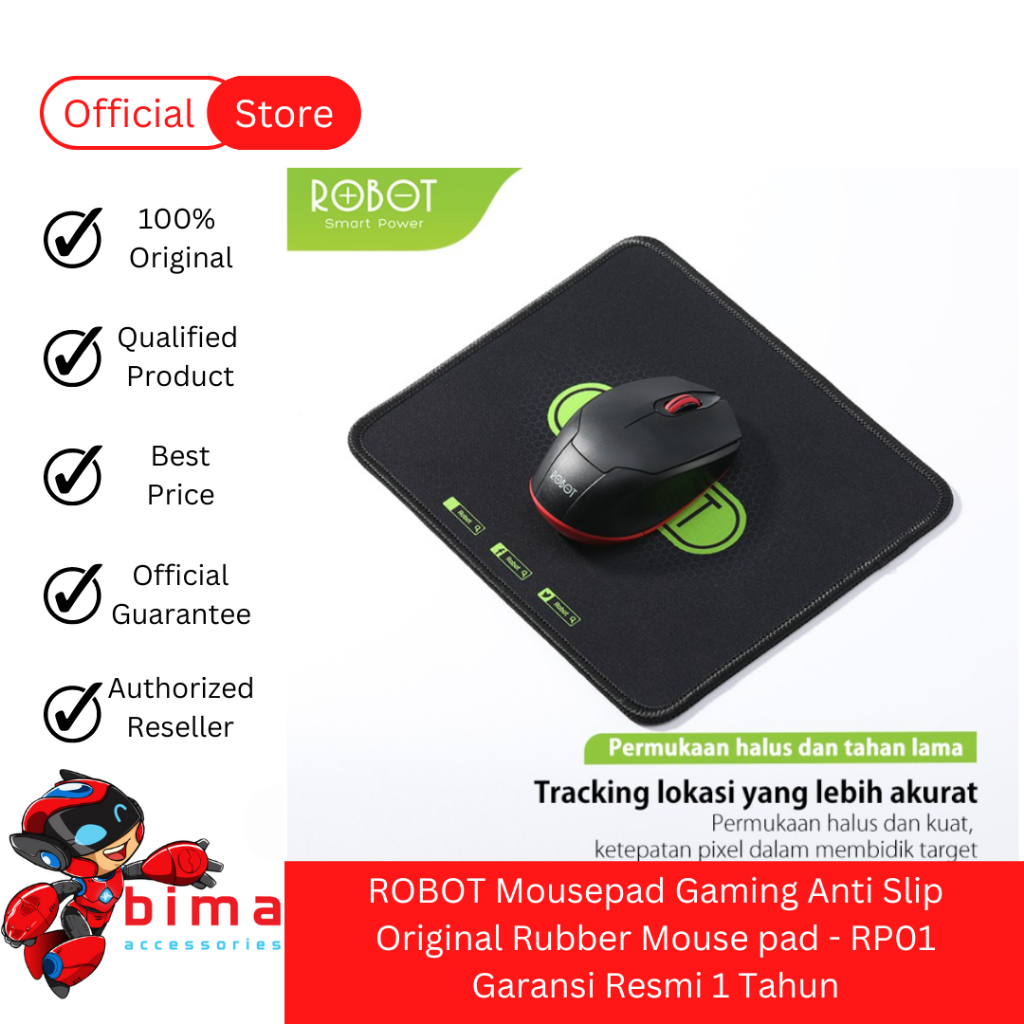 Jual ROBOT Mousepad Gaming Anti Slip Original Rubber Mouse Pad - RP01 ...