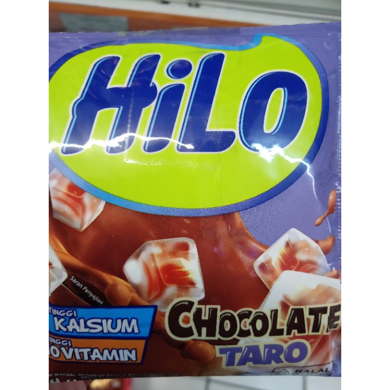 Jual minuman serbuk susu HiLO rasa cokelat taro per renceng isi 10 ...