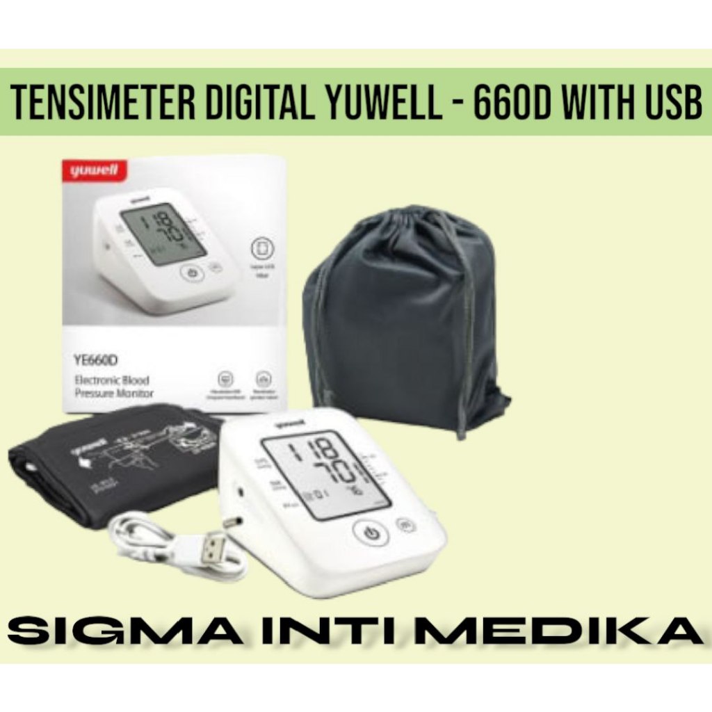 Jual Tensimeter Digital Alat Ukur Tekanan Darah Yuwell YE 660D + Usb ...