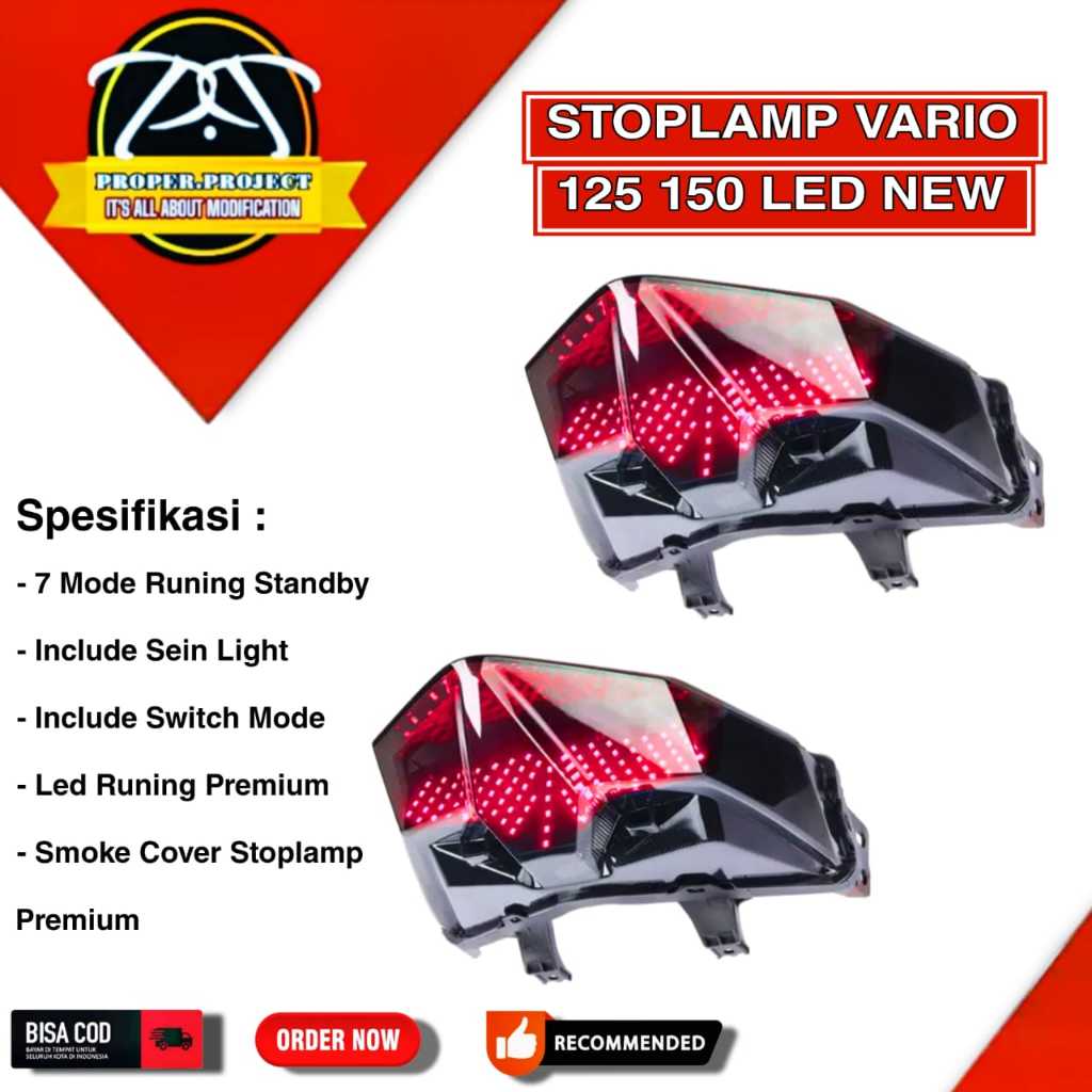 Jual STOPLAMP VARIO 125/150 160 LED OLD LED NEW LAMPU BELAKANG BEAT ...