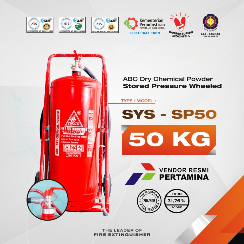 Jual APAR ABC DRY CHEMICAL POWDER 50 Kg- Alat Pemadam Api Premium - Sysco Fire | Shopee Indonesia