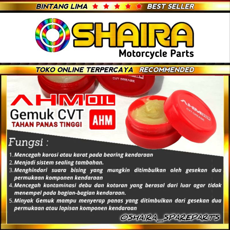 Jual CVT GREASE 10gr / MINYAK GEMUK CVT / AHM OIL / PELUMAS CVT MATIC ...