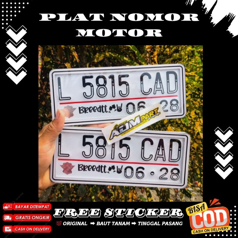 Jual PLAT NOMOR MOTOR WARNA PUTIH//PLAT NOMOR MOTOR MIKA AKRILIK//PLAT ...