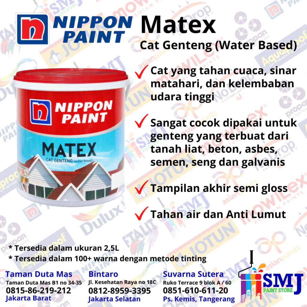 Jual CAT GENTENG NIPPON PAINT MATEX CAT GENTENG HITAM KEMASAN 12,5 LITER | Shopee Indonesia