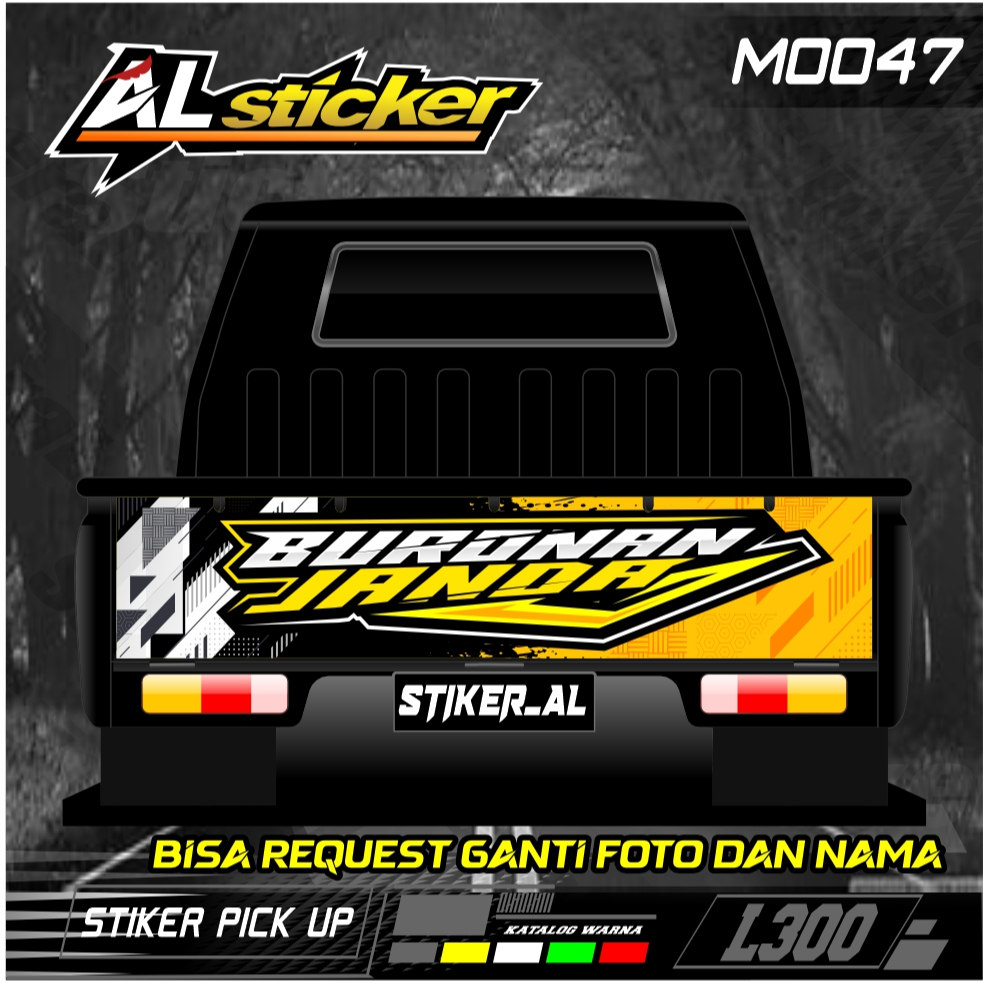 Jual Sticker Mobil Pickup BURONAN JANDA Pintu Belakang Pick Up L300 ...