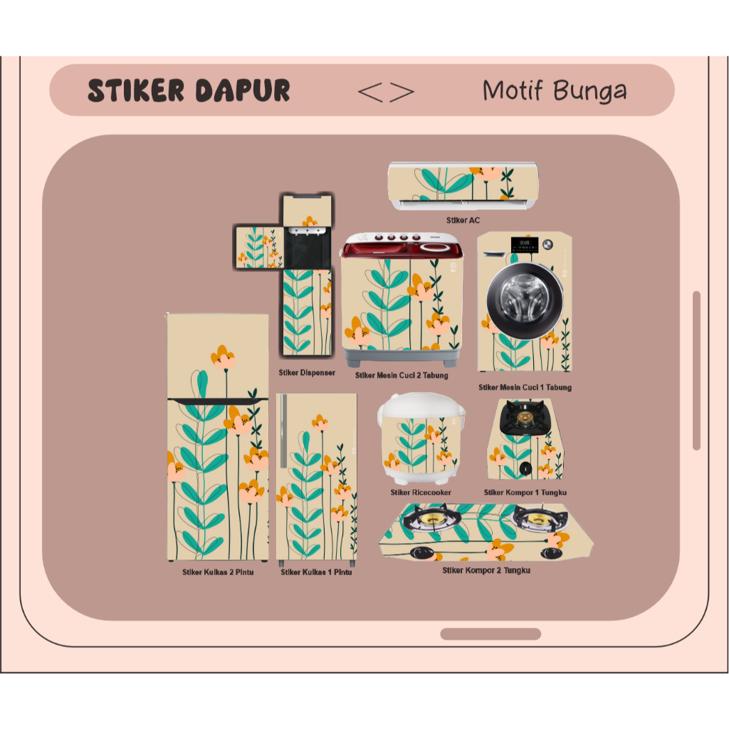 Jual Stiker Sticker Kulkas, Kompor, AC Mesin Cuci, Dispenser Motif ...