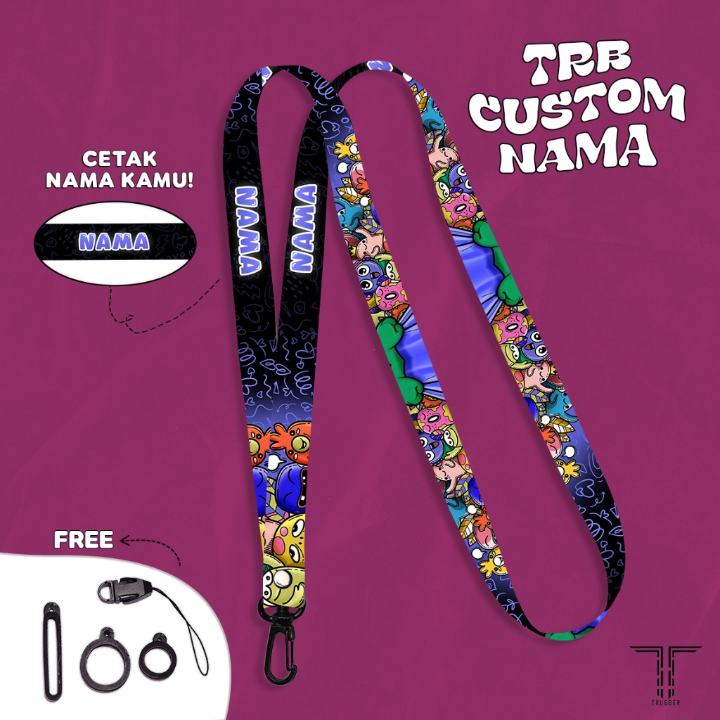 Jual Lanyard Custom Nama Free Oring Holder Lanyard Custom Satuan Tali ...