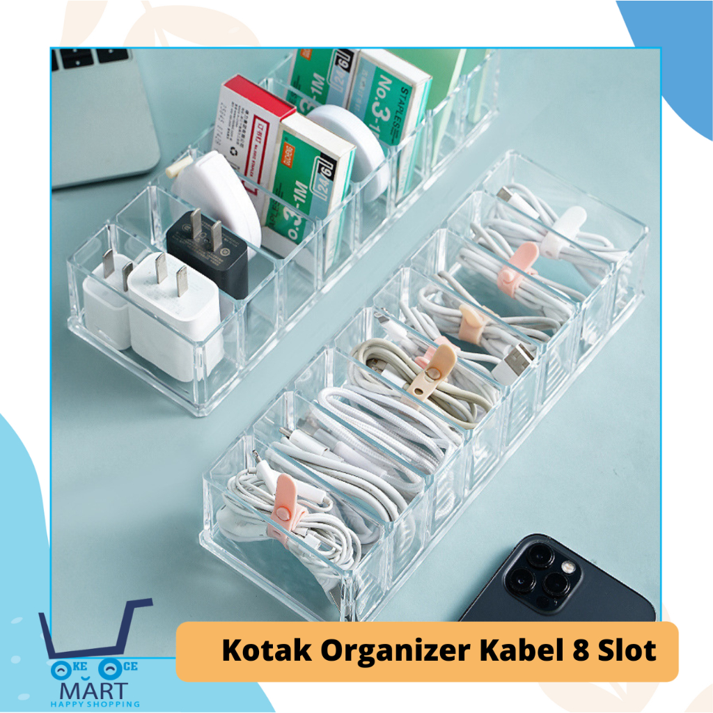 Jual KOTAK ORGANIZER KABEL 8 SLOT Tempat Wadah Penyimpanan Kabel ...