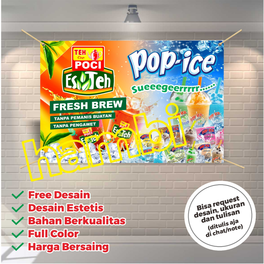 Jual spanduk banner minuman teh poci dan pop ice termurah | Shopee ...
