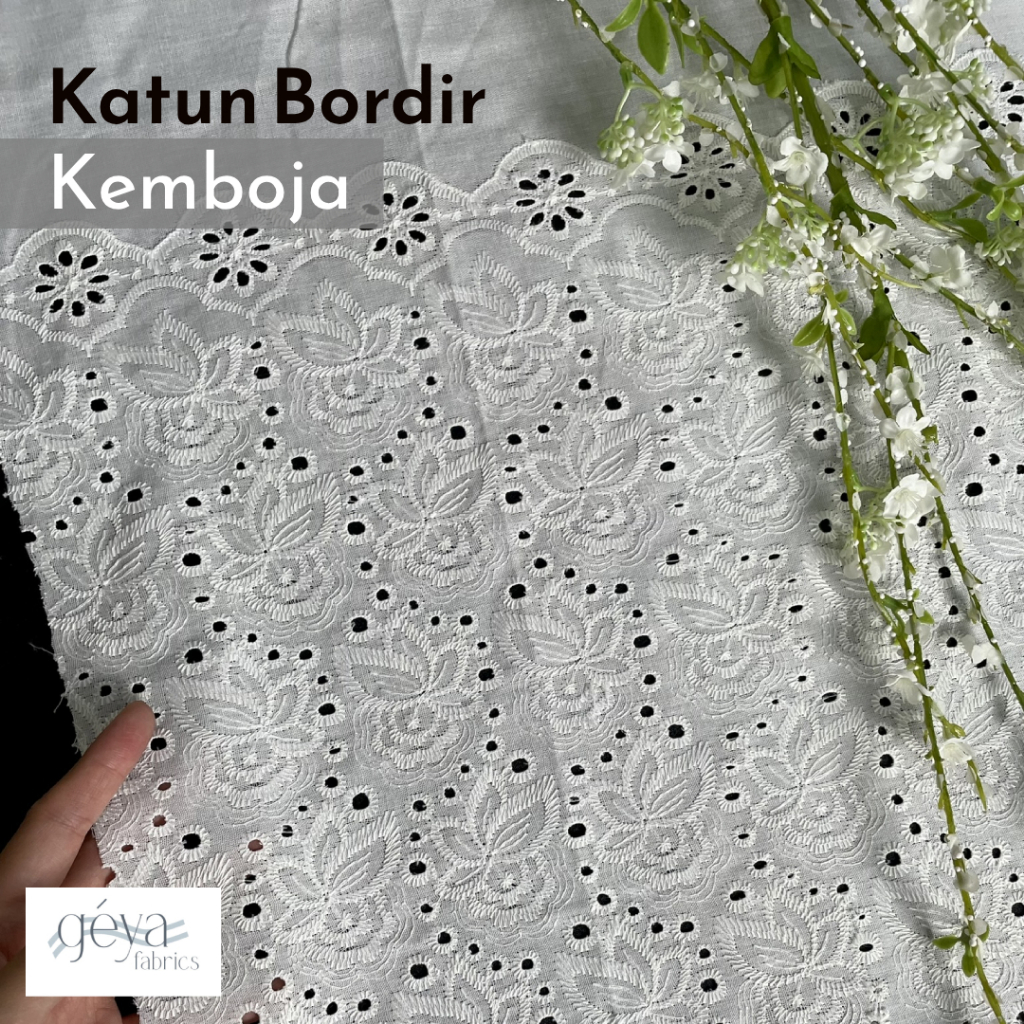 Jual 1/2 meter Kain Satin Bordir Dan Katun Bordir Bahan Mukena | Shopee ...