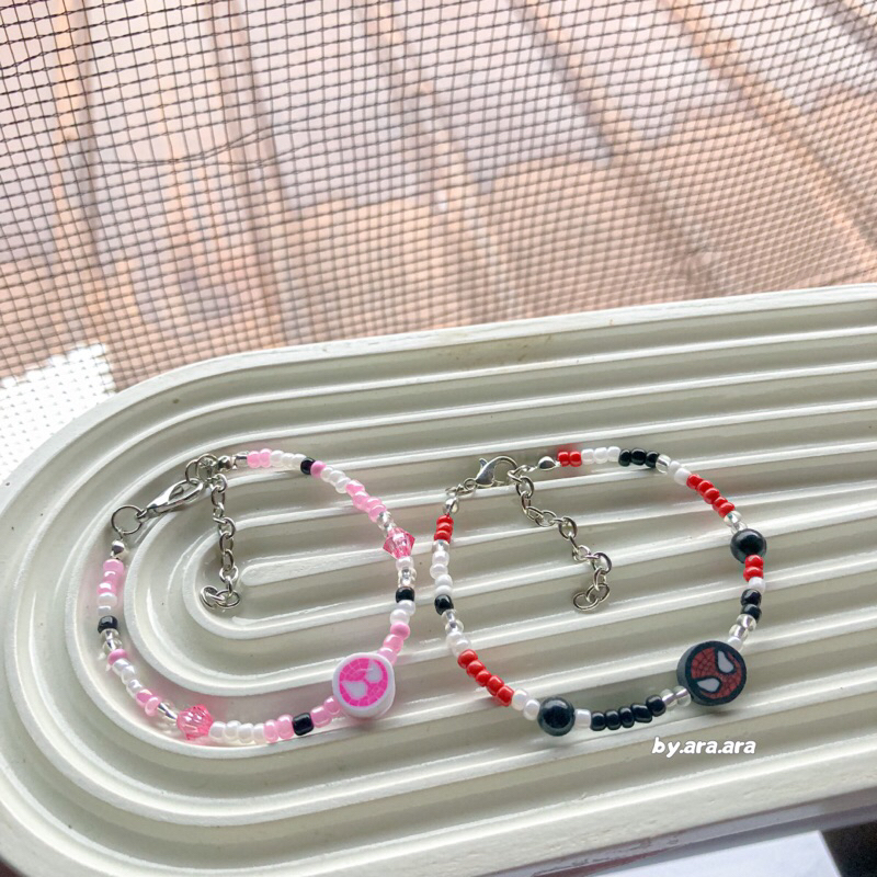 Jual Gelang Couple Spiderman Miles Morales & Gwen Stacy | Tali Korea ...