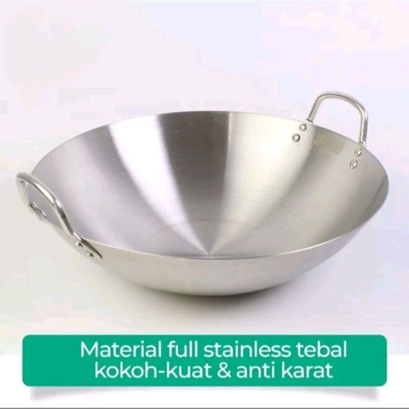 Jual Wajan Stainless diameter 30cm 34cm / Rinjing dapur 3 | Shopee ...