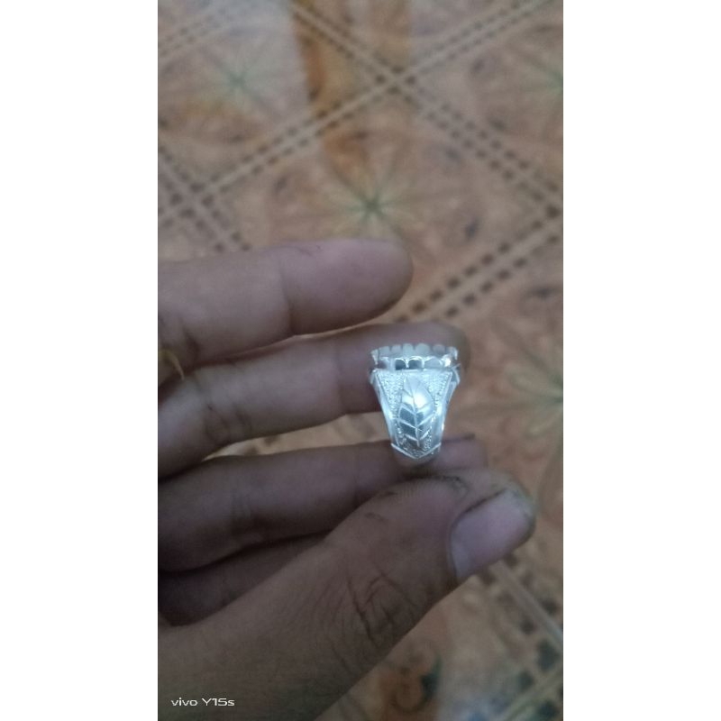Jual emban cincin perak 925 handmade motif daun011 | Shopee Indonesia