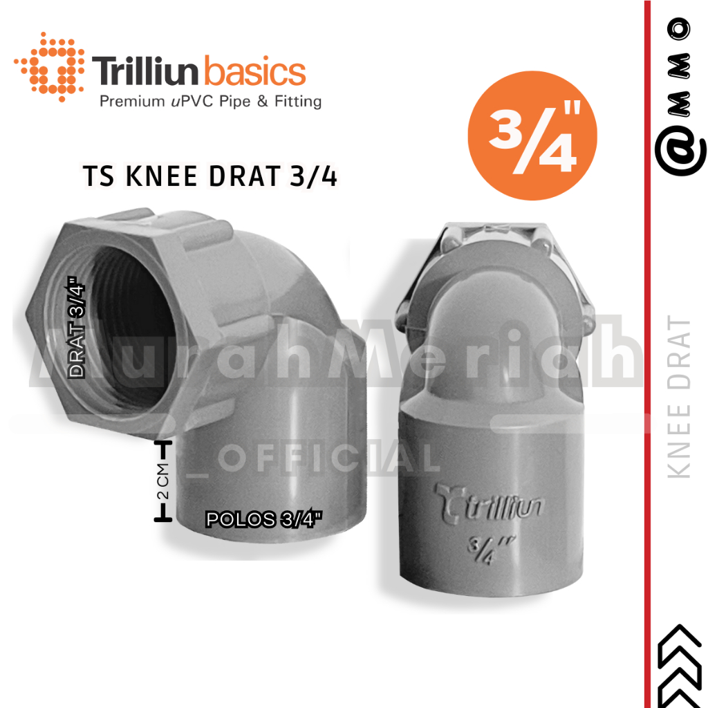Jual ELBOW DRAT 3/4 INCH TRILLIUN KNEE DRAT TS 0.75 DIM POLOS FAUCET ...