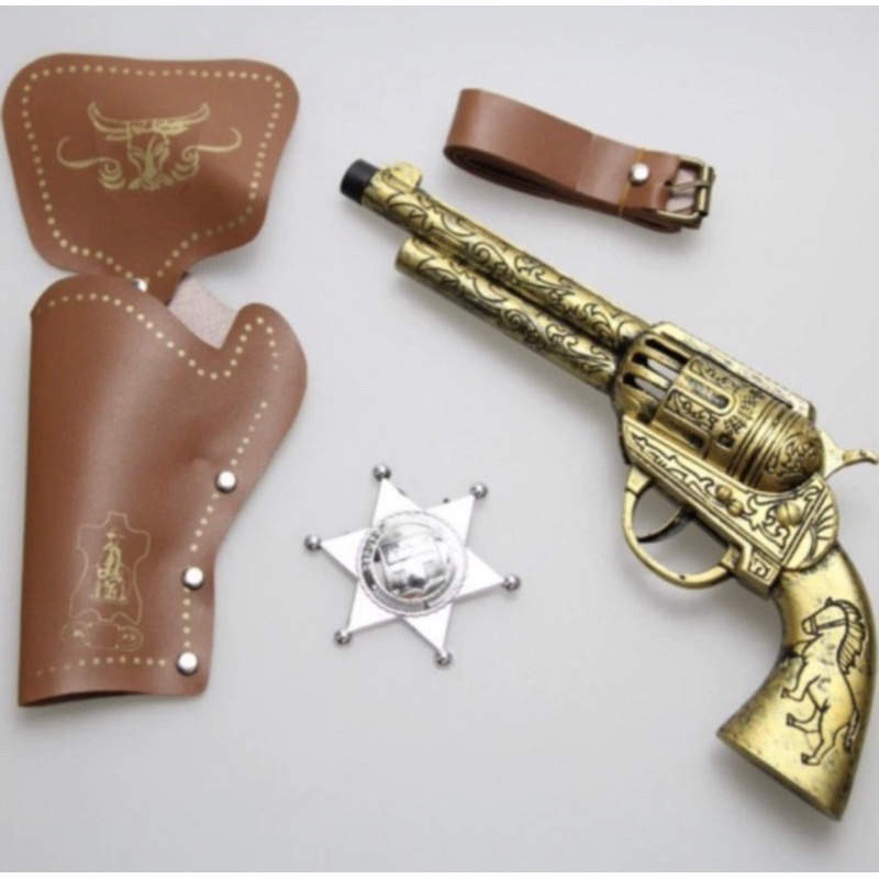 Jual mainan pistol set koboi | gun set cowboy singel | weapon gun set ...